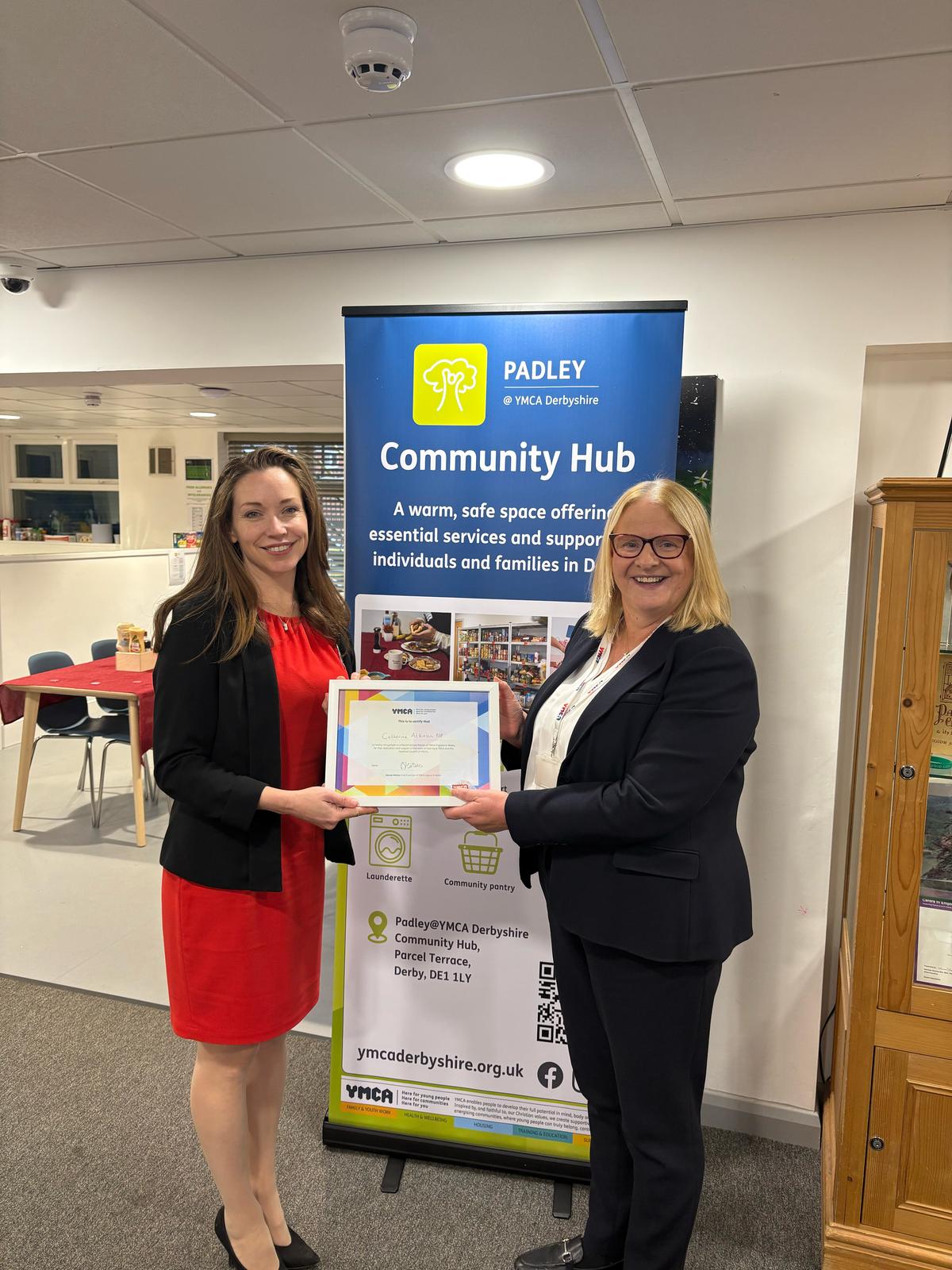 Catherine Atkinson MP appointed Parliamentary Patron for YMCA Derbyshire - YMCA Derbyshire